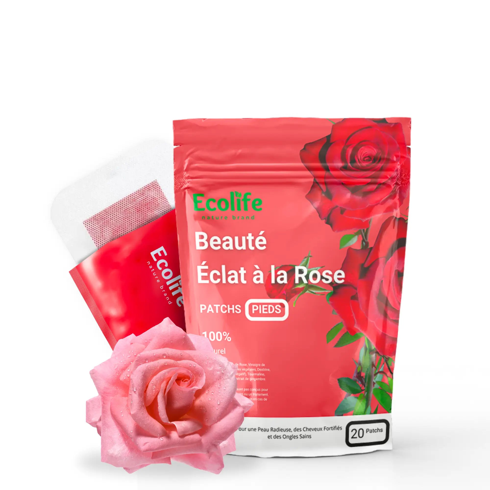 Patchs Beauté à la Rose Ecolife® : Éclat et Vitalité Naturelle